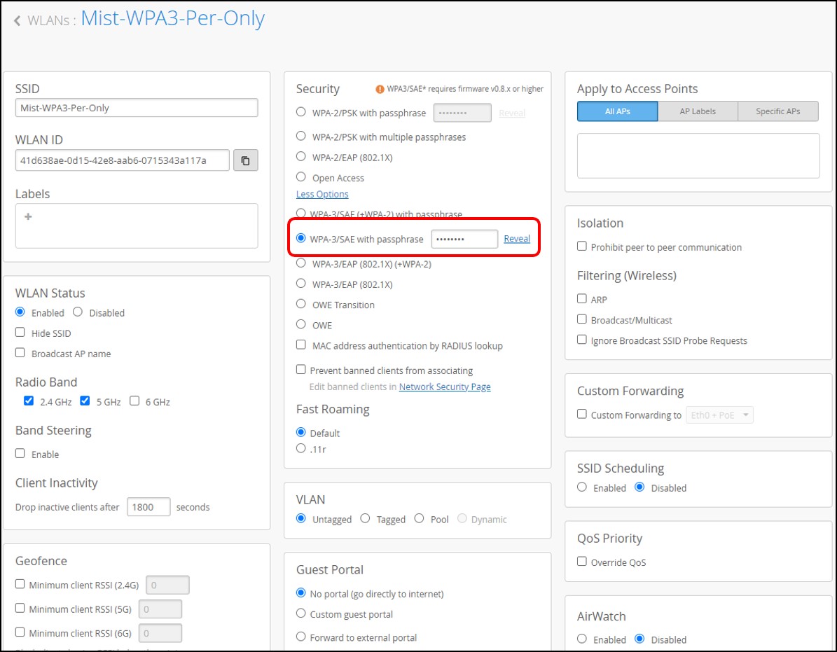 WPA3ブログ 第七回～設定やクライアント接続結果の紹介 Mist編～｜技術ブログ｜C&S ENGINEER VOICE